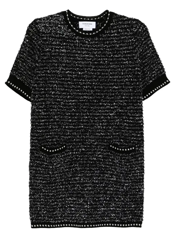 Thom Browne Tweed Mini Dress - Black