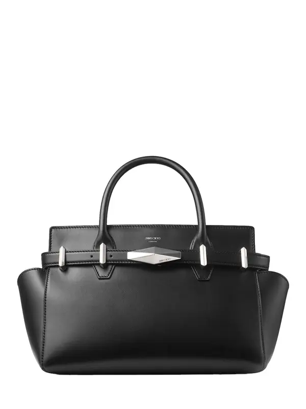 JIMMY CHOO Diamond Belted Tote Bag - Black