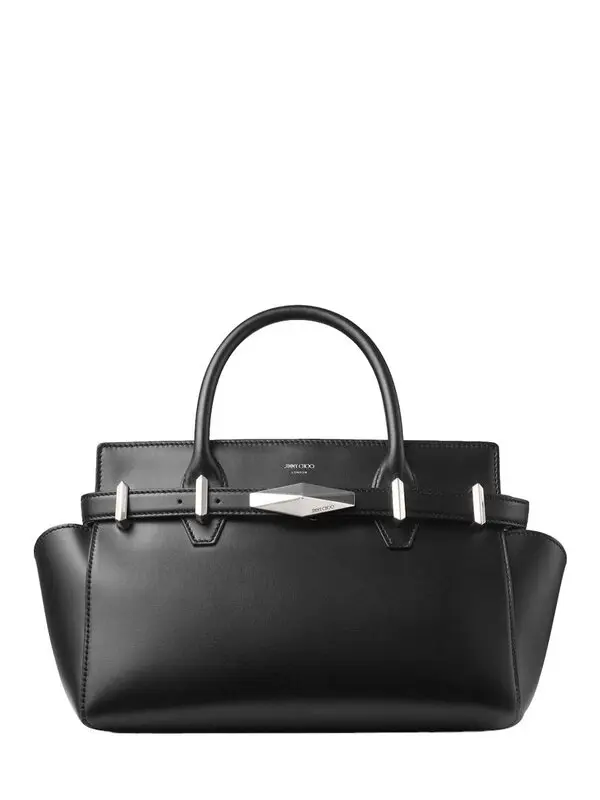 JIMMY CHOO Diamond Belted Tote Bag - Black