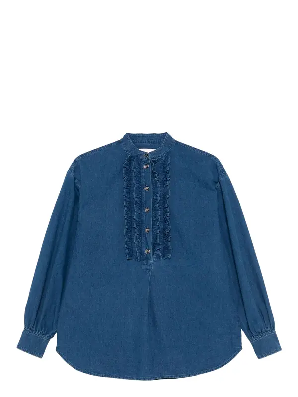 Valentino Garavani Ruffled-detail Shirt - Blue