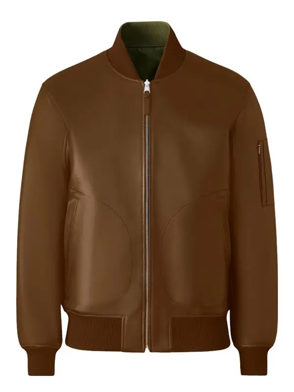 Mackage Easton-sa 2-in-1 Reversible Leather Bomber Jacket - Earth Brown