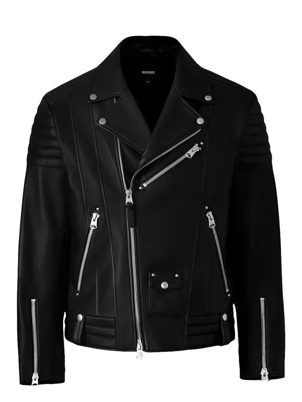 Mackage Kenneth Leather Biker Jacket - Black