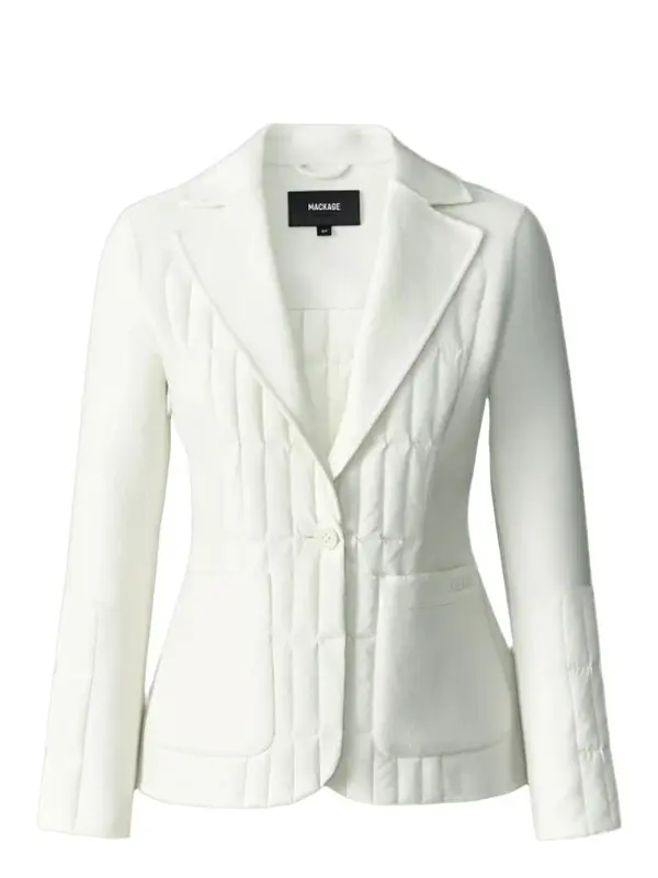 Mackage Leilani Sustainable Wool Tailored Jacket - Cream