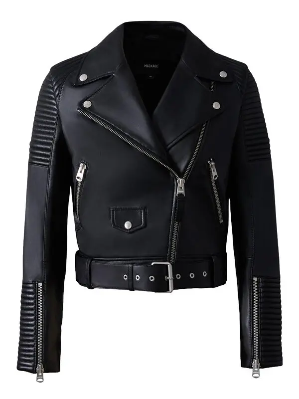 Mackage Masina Leather Biker Jacket - Black