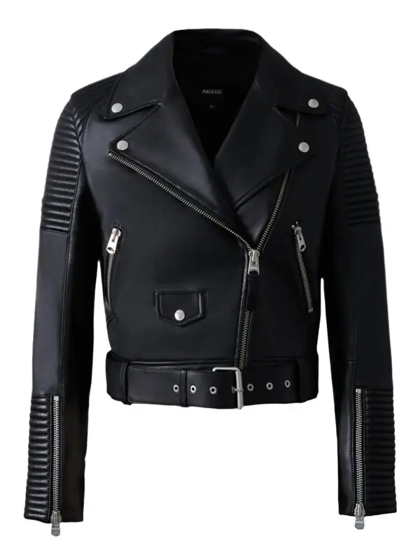 Mackage Masina Leather Biker Jacket - Black