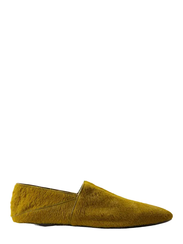 Tove Pascale Calf Hair Slippers - Yellow