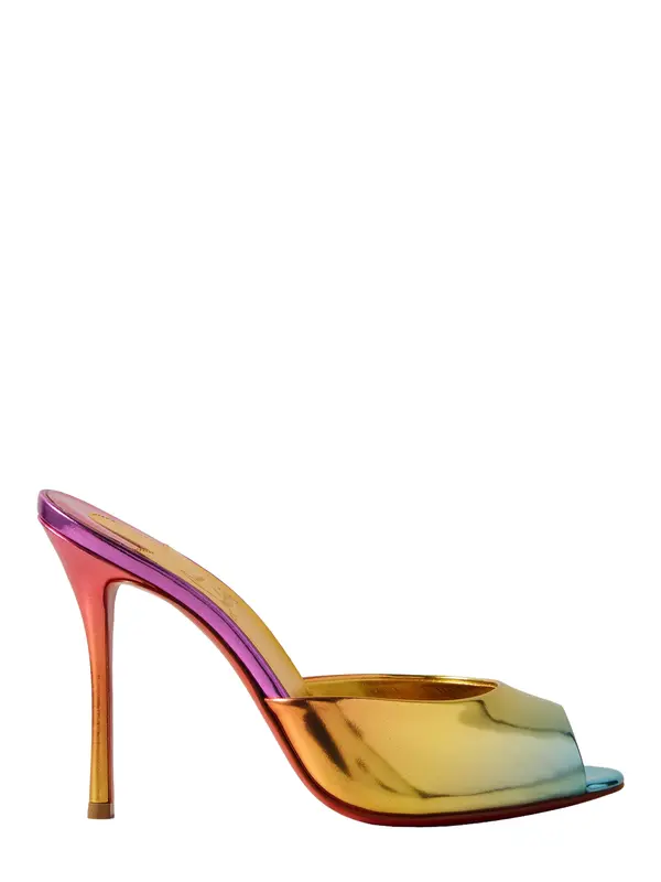 CHRISTIAN LOUBOUTIN Me Dolly 100 Iridescent Leather Mules - Multi