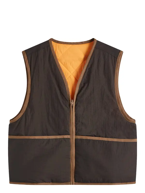 MERELY MADE Reversible Nylon Vest - Brown