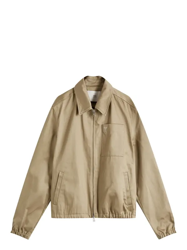 Ami Adc Zipped Cotton Jacket - Laurel