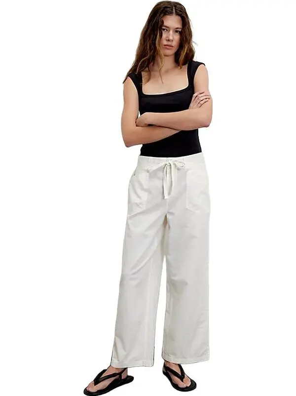 Free People We The Free Leo Linen Pants - Clean Ivory