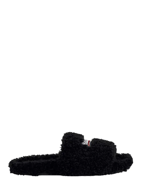 Balenciaga Furry Slide Sandal - Black