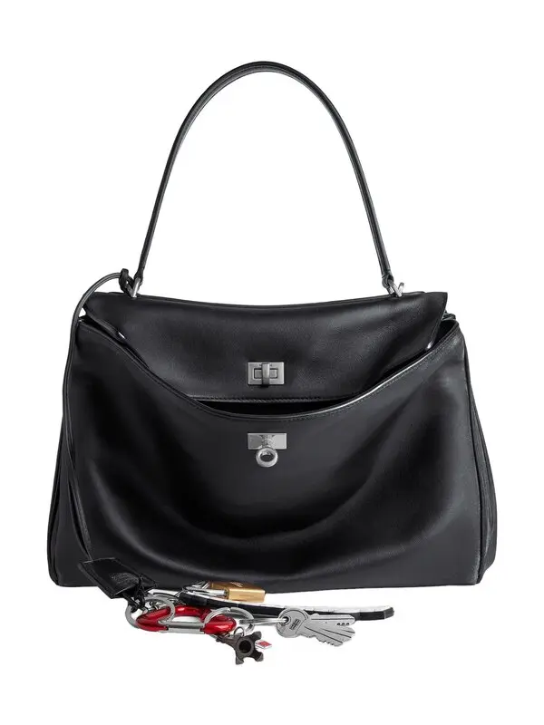 Balenciaga Rodeo Handbag Medium With Charms - Black