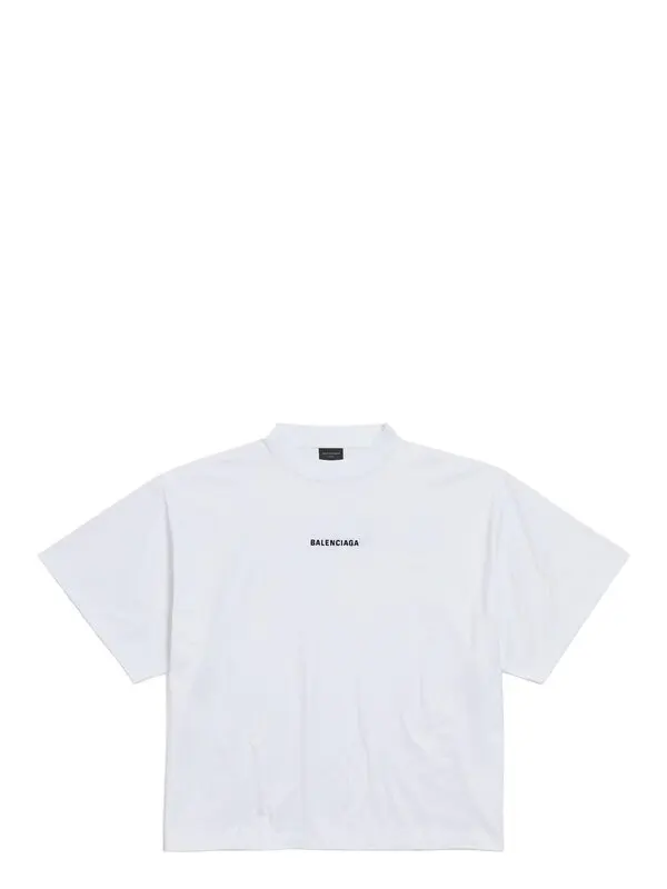 Balenciaga Back Cropped T-shirt - White