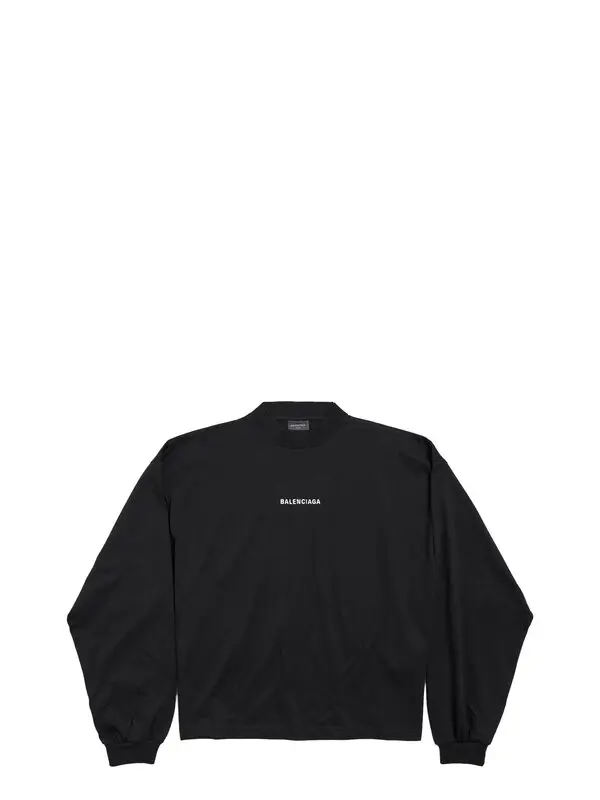 Balenciaga Back Cropped Long Sleeve T-shirt - Black