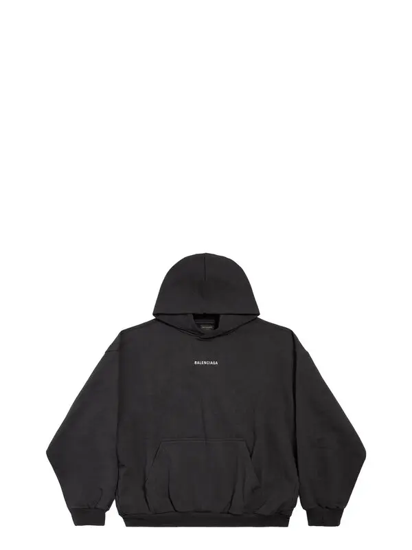 Balenciaga Back Logo Hoodie - Black