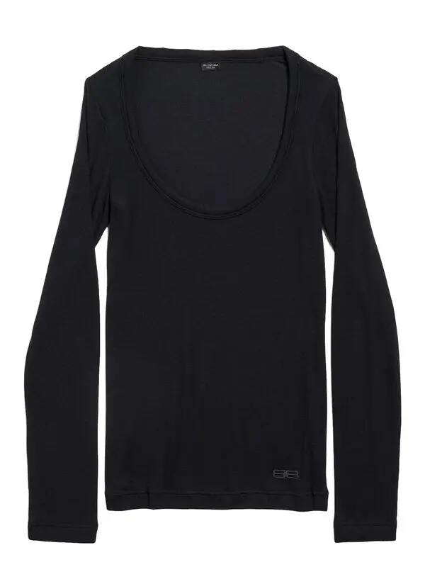 Balenciaga Bb Garderobe Décolleté Top - Black