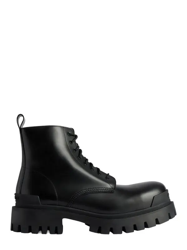 Balenciaga Strike Lace-up Boots - Black