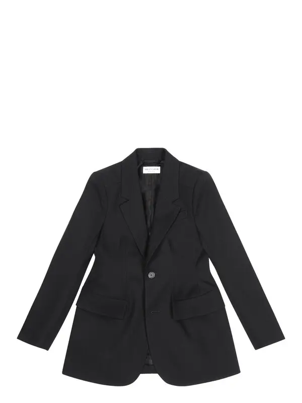 Balenciaga Hourglass Wool Twill Jacket - Black
