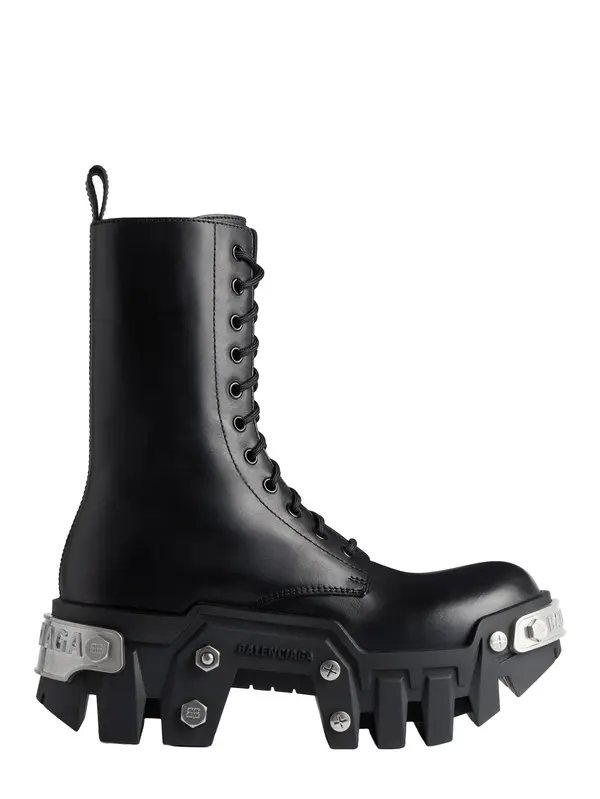 Balenciaga Bulldozer Lace-up Boots - Black