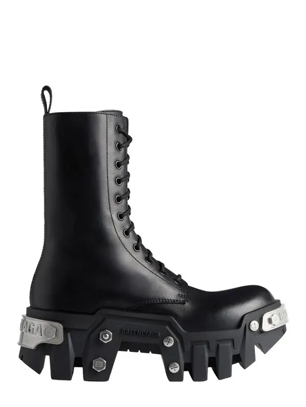 Balenciaga Bulldozer Lace-up Boots - Black