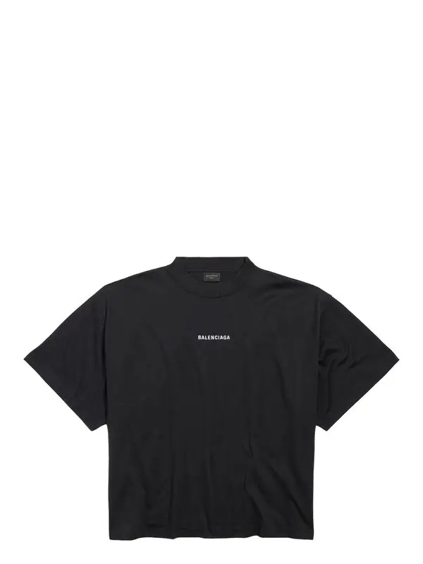 Balenciaga Back Cropped T-shirt - Black