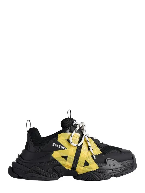 Balenciaga Triple S Tape Type Sneakers - Black