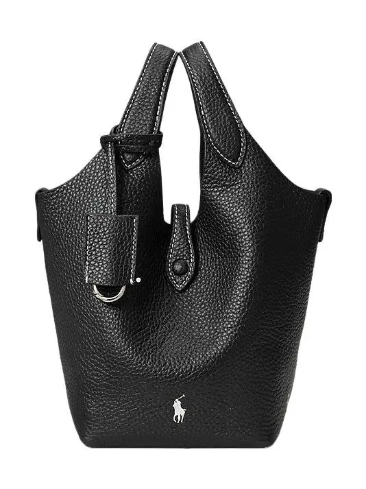 Ralph Lauren Polo Play Leather Small Tote & Crossbody - Black