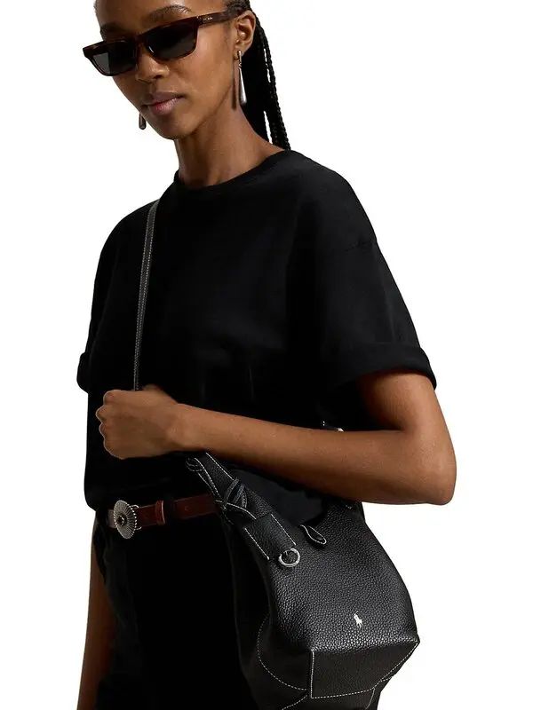 Ralph Lauren Polo Play Leather Small Tote & Crossbody - Black