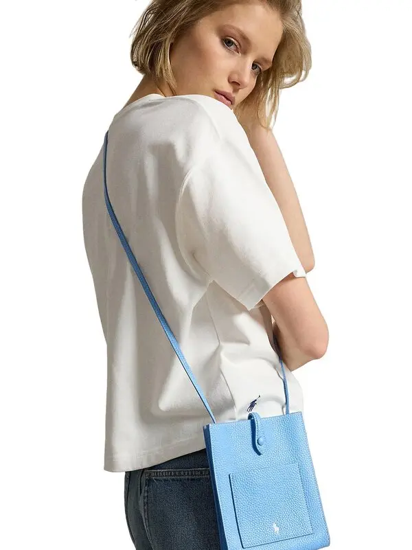 Ralph Lauren Polo Play Leather Pocket Crossbody - Baby Blue