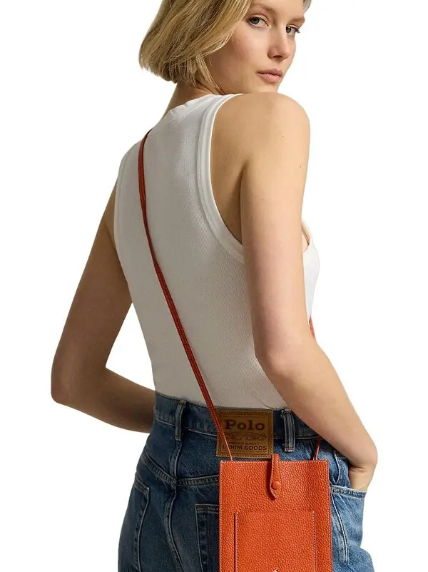 Ralph Lauren Polo Play Leather Pocket Crossbody - Sunset Orange