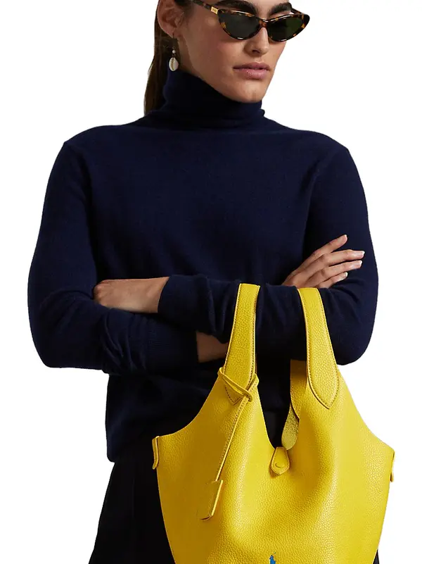 Ralph Lauren Polo Play Leather Tote - Canary Yellow