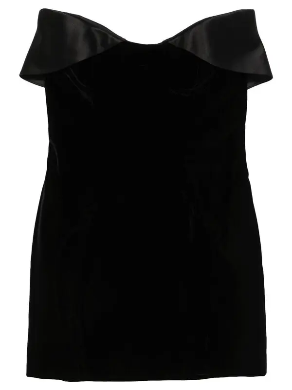 MUGLER Velvet Mini Dress - Black