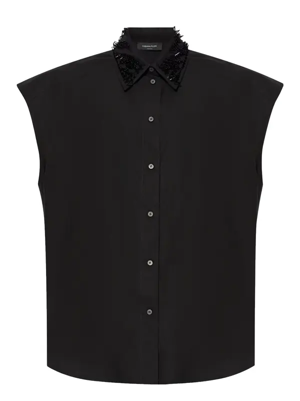 Fabiana Filippi Bead-detail Shirt - Black