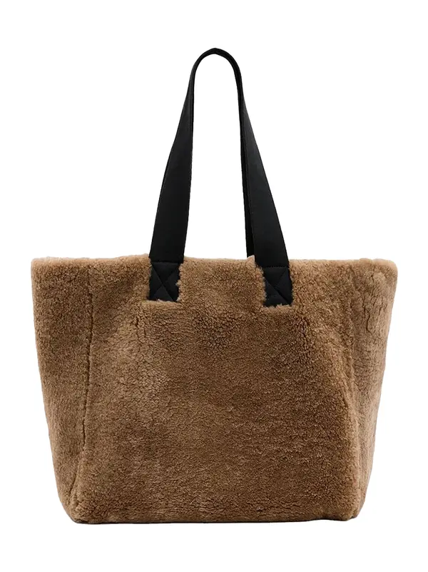 ALLSAINTS Izzy Reversible Shearling Tote - Brown