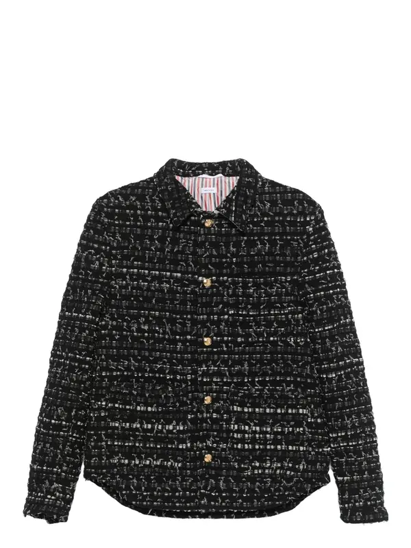 Thom Browne Denim Ribbon Tweed Jacket - Black