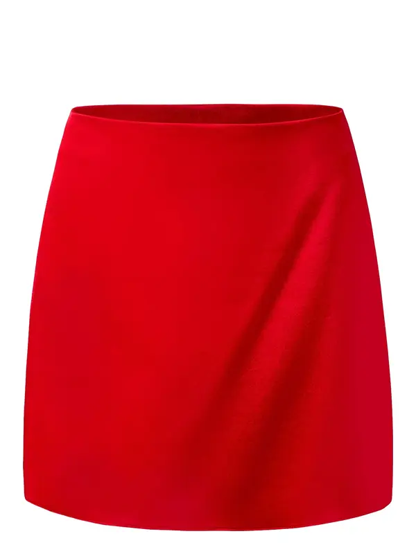 Alejandra Alonso Rojas Satin Mini Skirt - Red