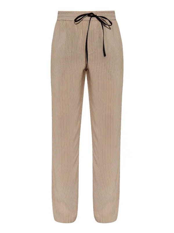 Victoria Beckham Pleat-detail Pyjama Trousers - Brown