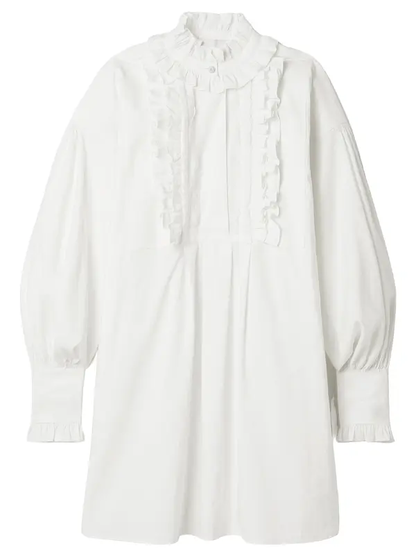 Valentino Garavani Lace-trimmed Mini Shirt Dress - White