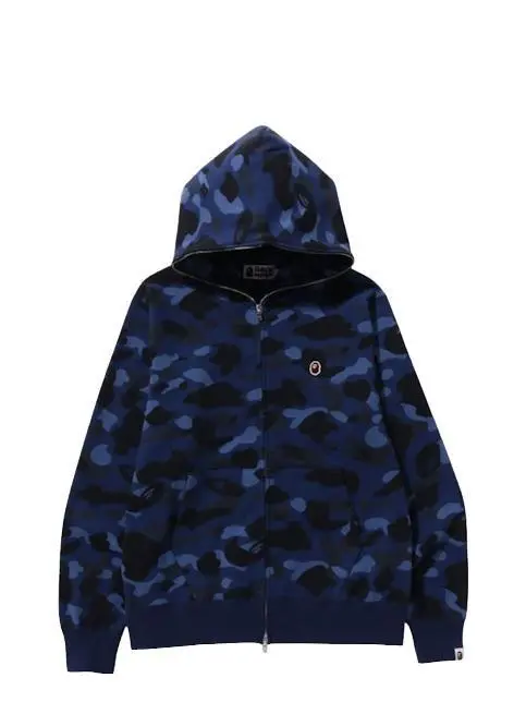 BAPE Camo Ape Head Full Zip Hoodie - Navy Blue