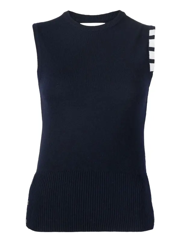 Thom Browne 4-bar Cashmere Knitted Top - 415 Navy