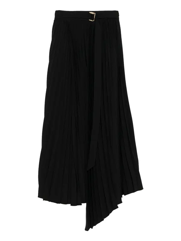 PARLOR Belted Midi Skirt - Black