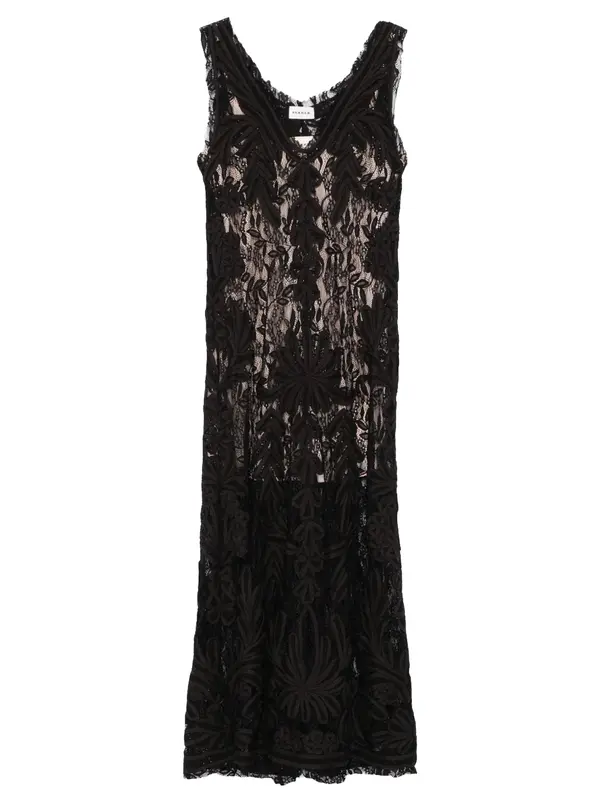 P.a.r.o.s.h Lace Maxi Dress - Black
