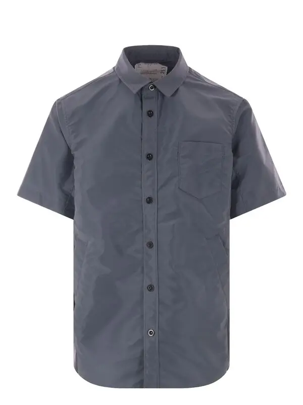 Sacai Short-sleeved Twill Shirt - Grey