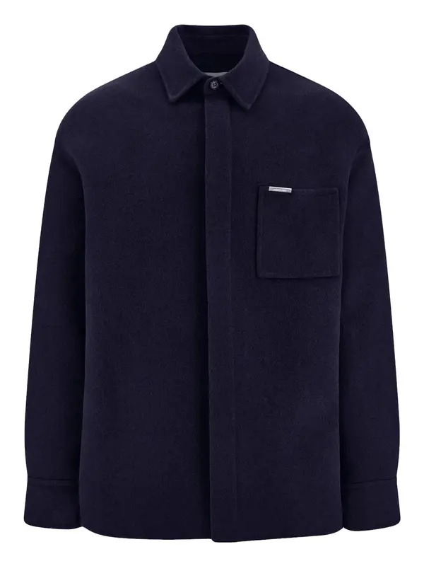FERRAGAMO Logo-plaque Shirt Jacket - Blue