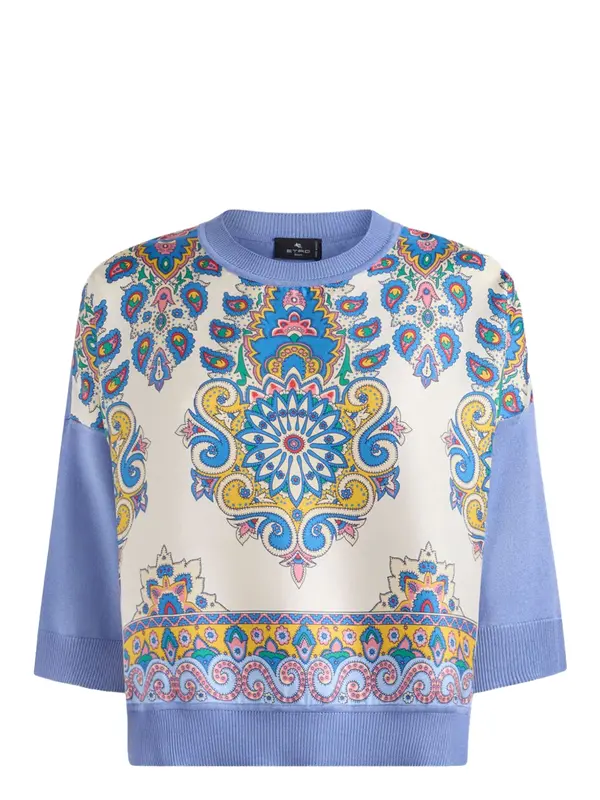 Etro Printed Knit T-shirt - Purple