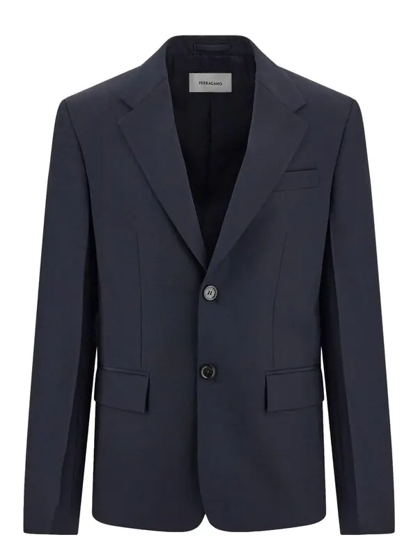 FERRAGAMO Wool Blazer - Blue