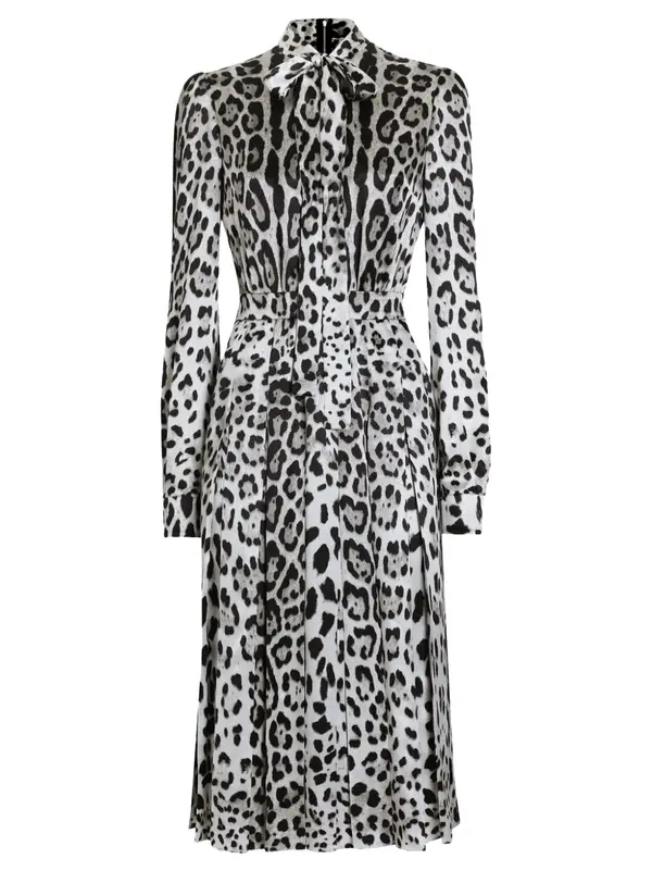 Dolce & Gabbana Animal-print Midi Dress - White