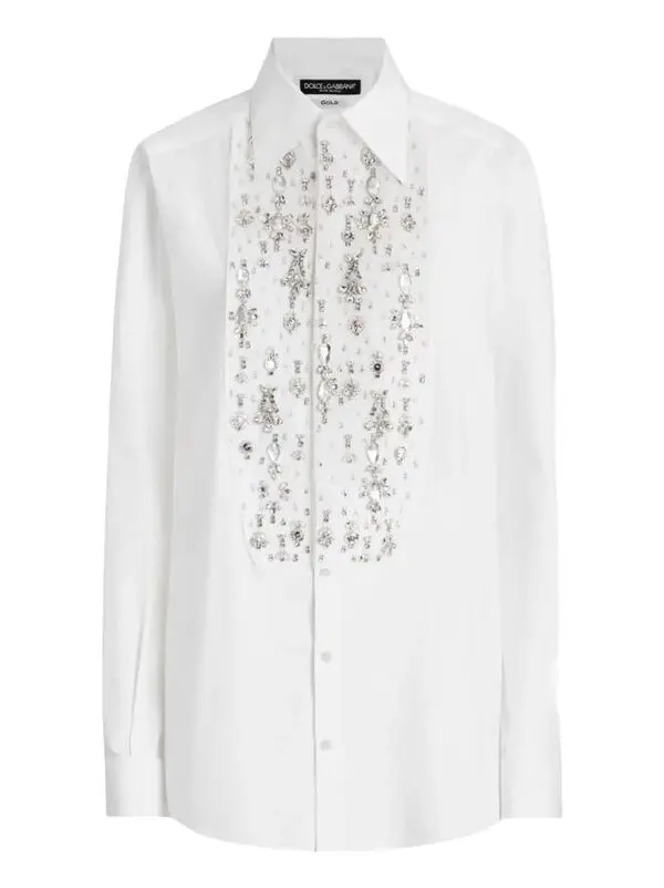Dolce & Gabbana Rhinestone-embellished Shirt - White