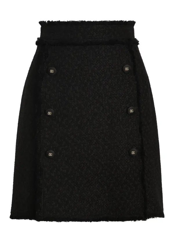 Dolce & Gabbana Dna Tweed Mini Skirt - Black