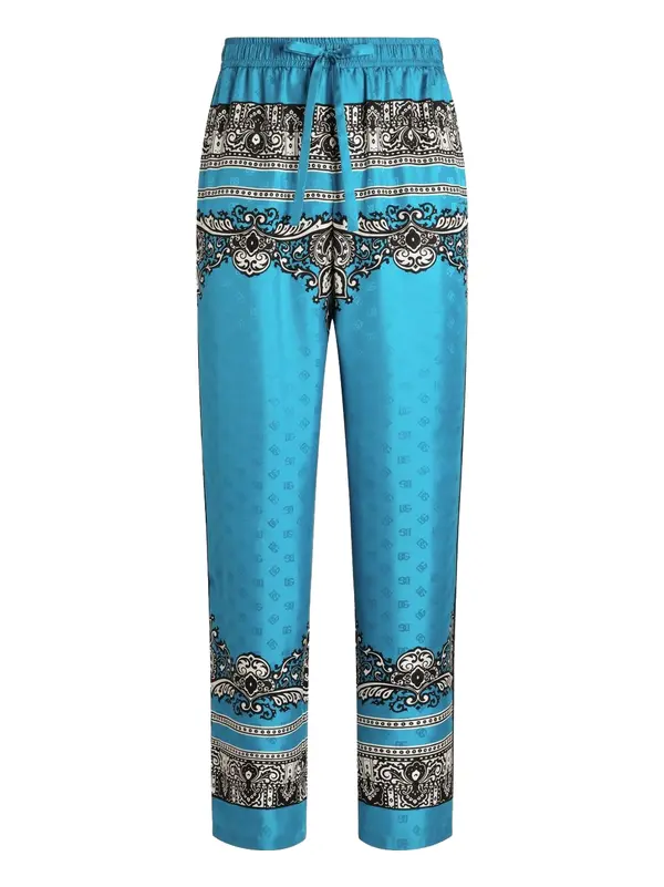 Dolce & Gabbana Bandana-print Trousers - Blue